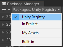 Unity Package Manager-Registrierung