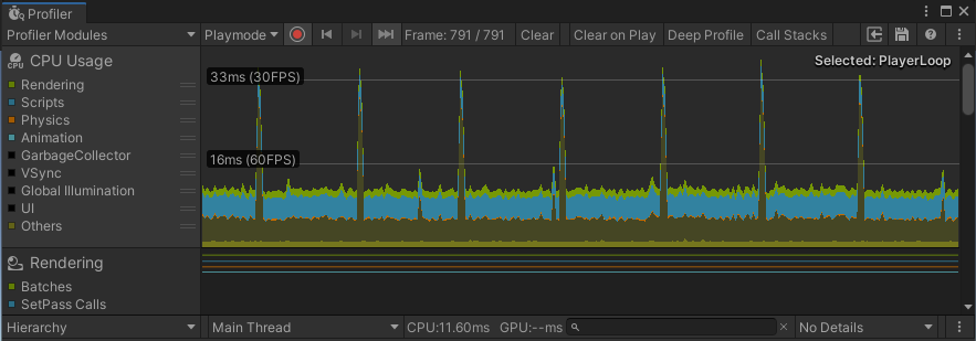 Unity Profiler-Fenster
