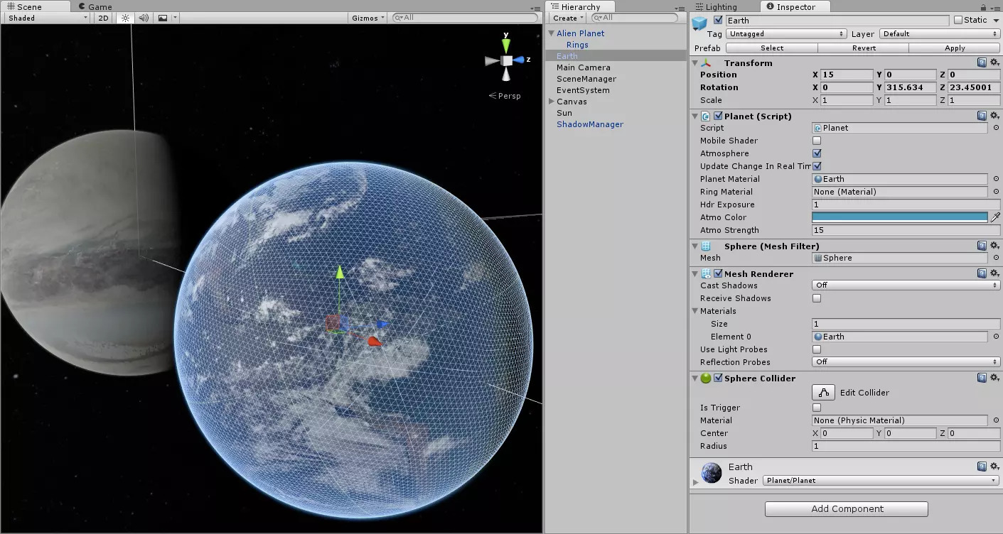 Überprüfung Des Unity Asset Store Pakets Planet Shader Und Shadowing System Sharp Coder Blog 7894