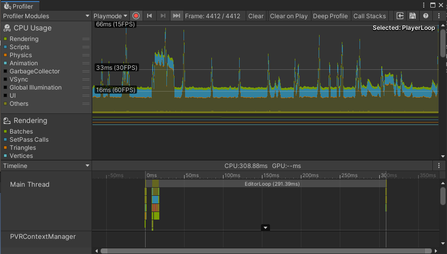 Unity 3D Profiler-Fenster